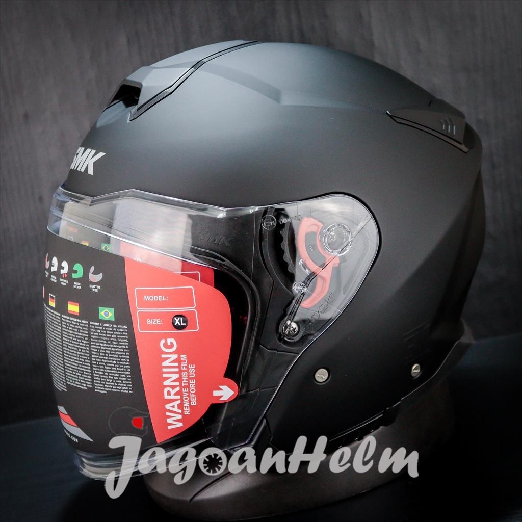 Jual HELM SMK GTJ MA200 | MATT BLACK | DOUBLE VISOR | Shopee Indonesia