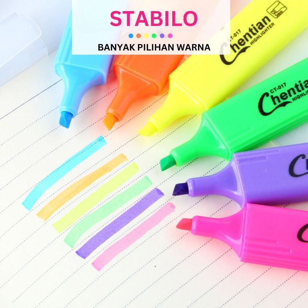Jual JB - Stabilo Highlighter Spidol Penanda Warna Warni Neon Sekolah ...