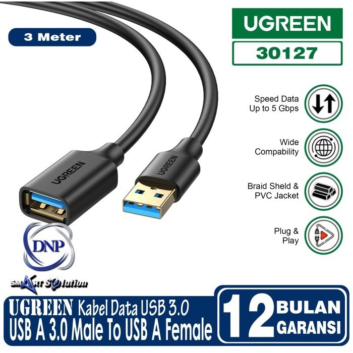 Jual UGREEN Kabel Data USB 3.0 Extension Male To Female High Speed ...