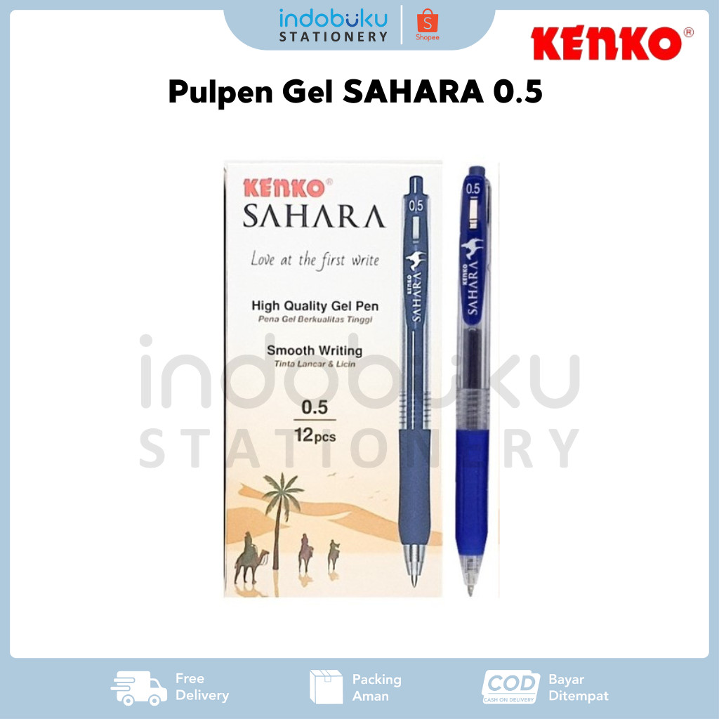 Jual Pulpen Gel SAHARA 0.5 Kenko ( 1 Pack Isi 12Pcs) | Shopee Indonesia
