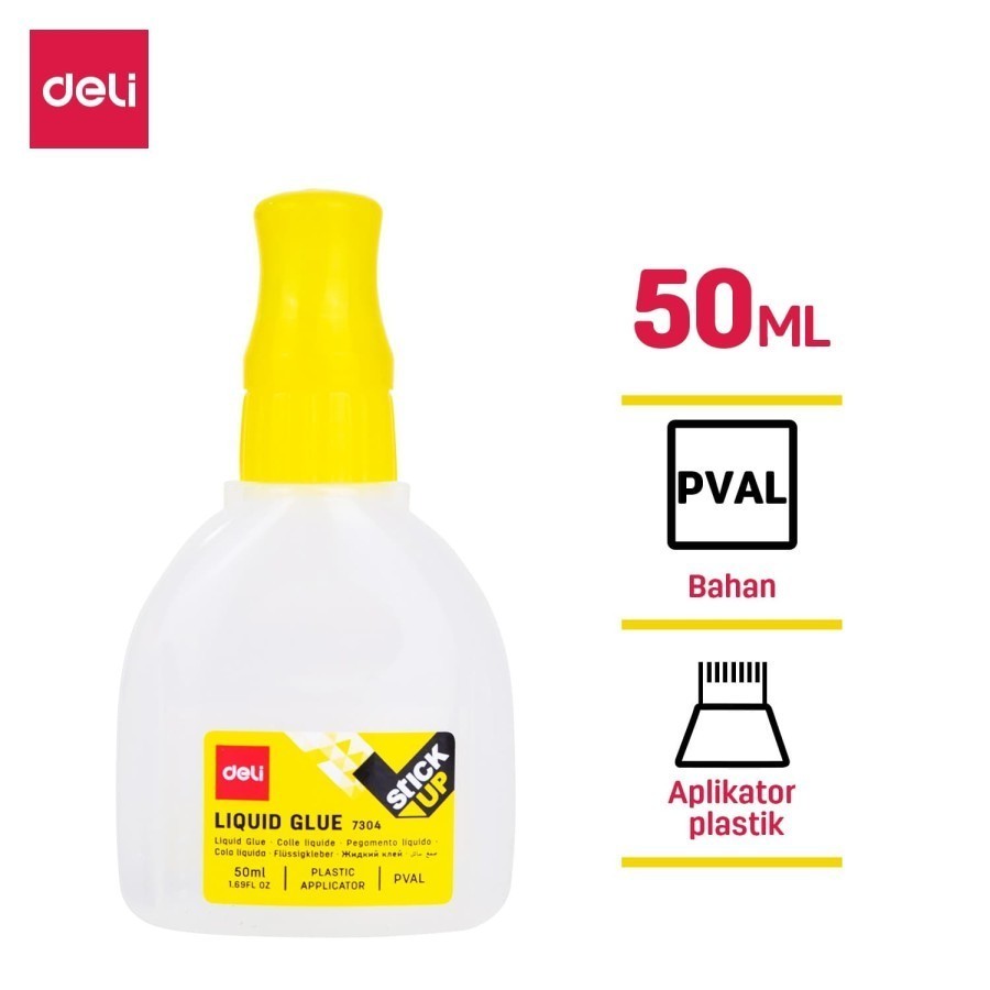 Jual Lem Cair / Liquid Glue Deli Stick Up 50ml - E7304 | Shopee Indonesia