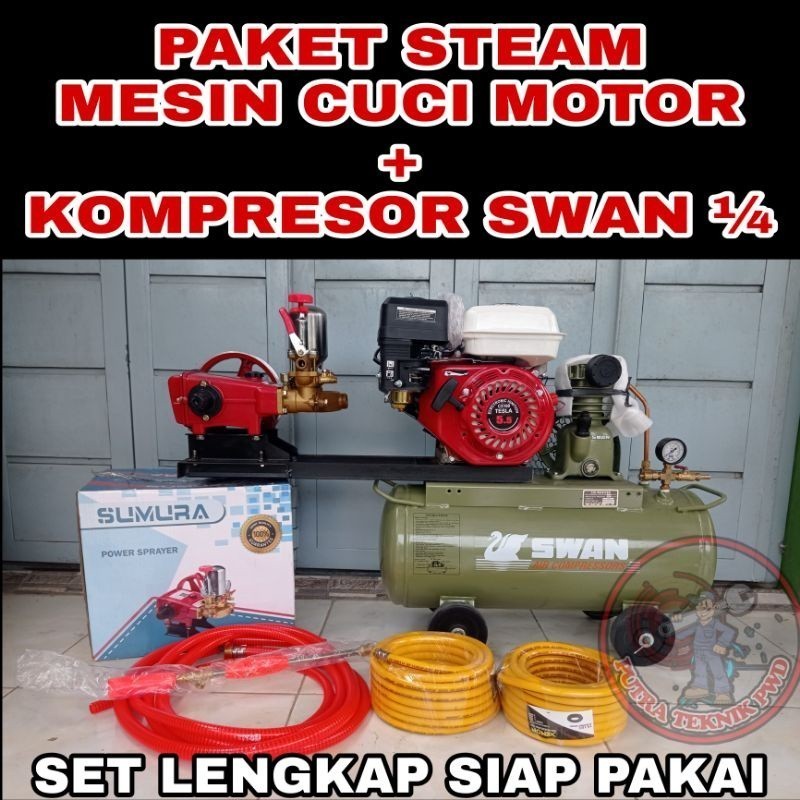 Jual STEAM MESIN CUCI MOTOR KOMPRESOR SWAN, PAKET USAHA CUCI STEAM SANCHIN | Shopee Indonesia