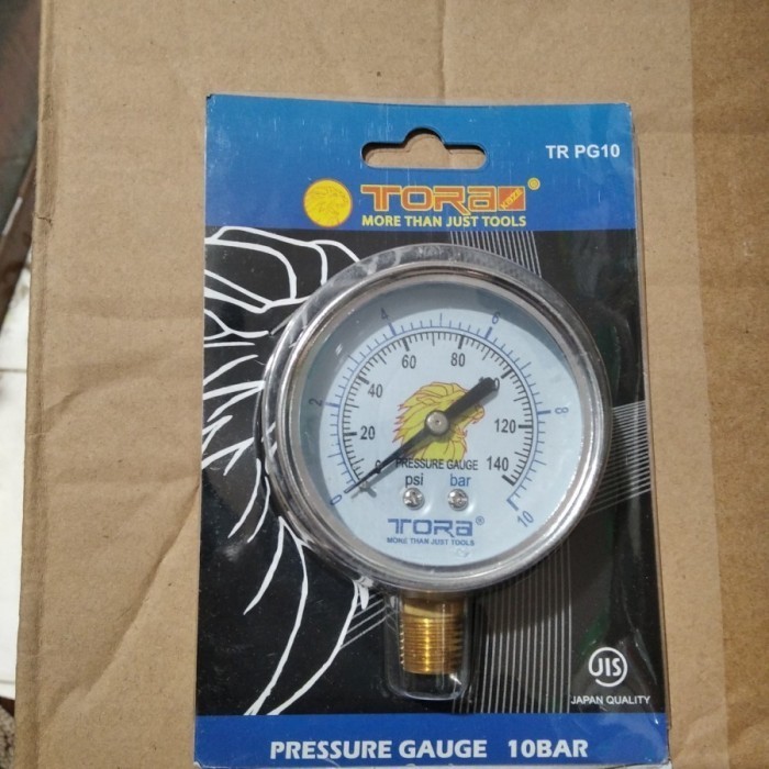Jual Alat Ukur Meteran Angin Kompresor - Tora Pressure Gauge 10 Bar ...