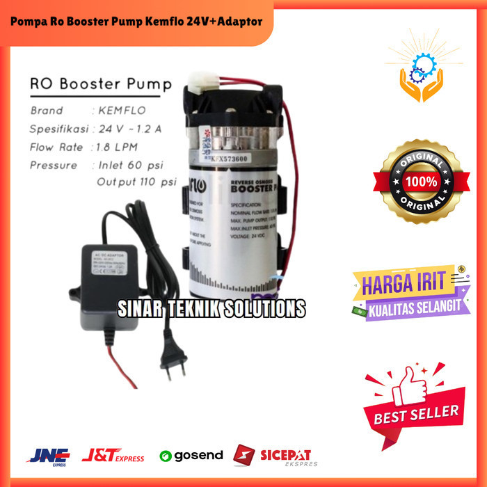 Jual Pompa Ro Booster Pump Kemflo 24V+Adaptor Hight Quality | Shopee ...
