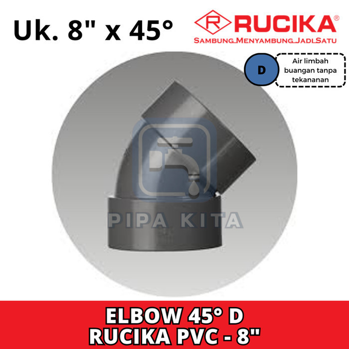 Jual Elbow D 45° 8 Inch RUCIKA Knee Knie DV 8" 45 derajat PVC | Shopee Indonesia