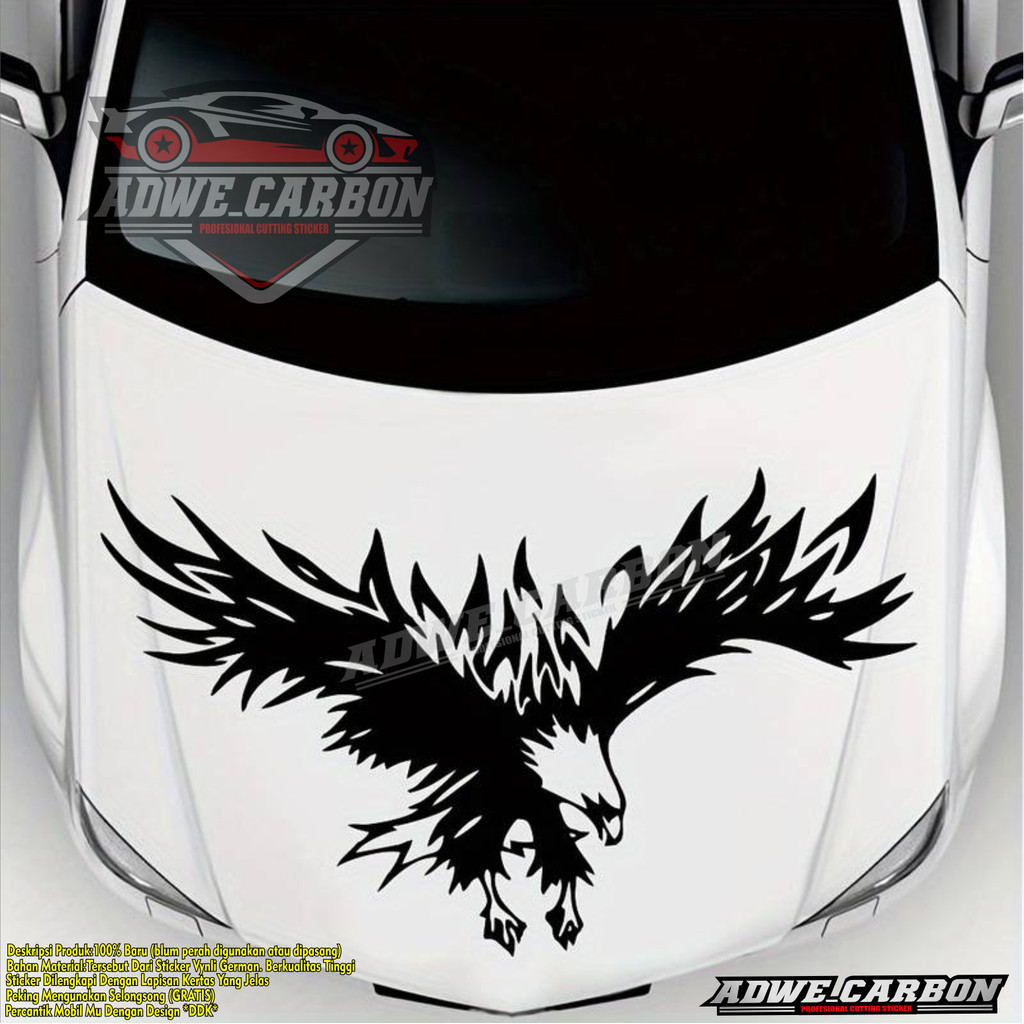 Jual sticker sticker mobil kap depan motif elang sticker terbaru ...