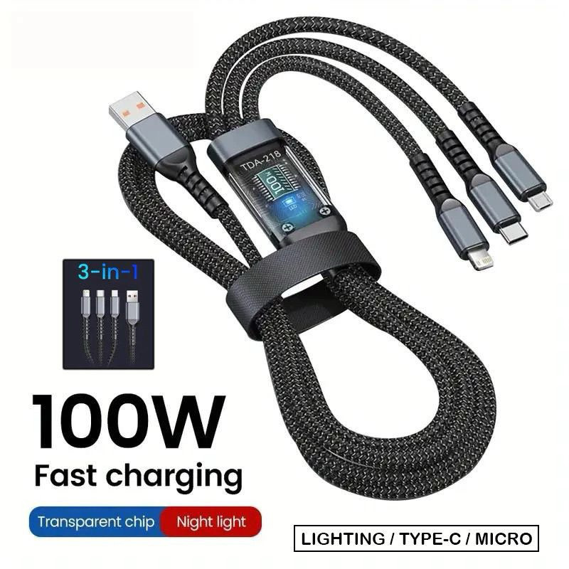 Jual JK07 Kabel Data 3in1 Micro + Type C + Lightning LED Indikator ...