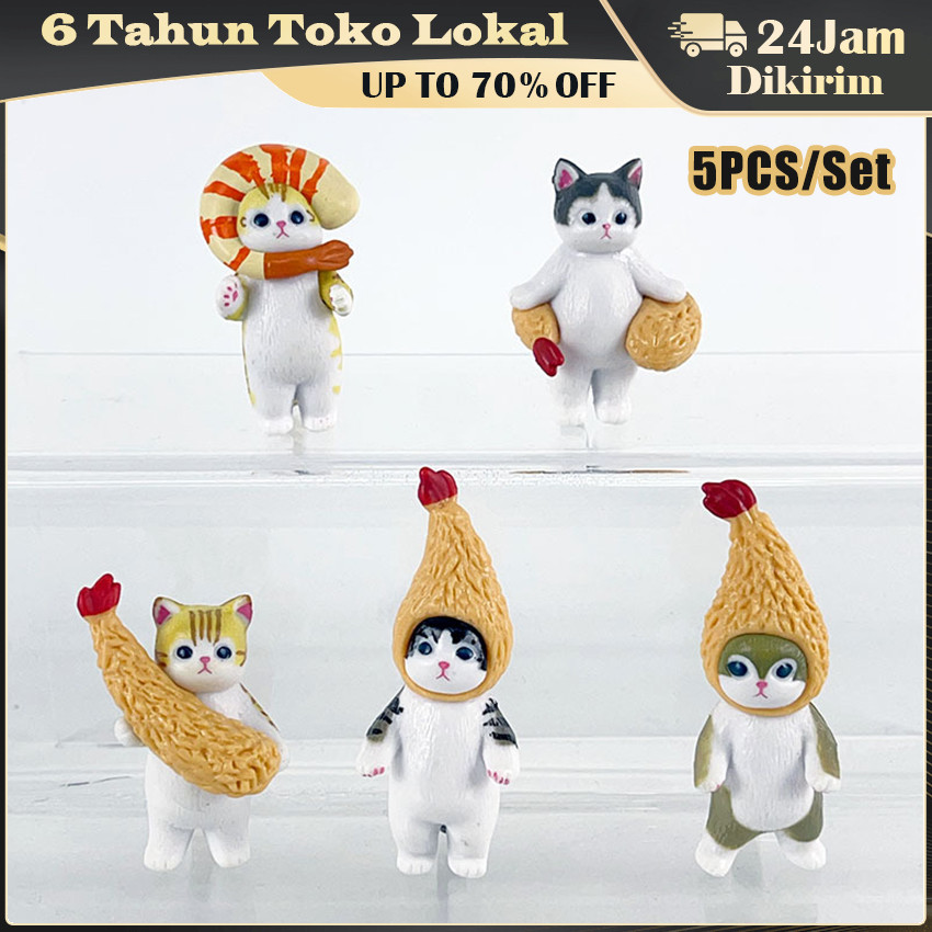 Jual Figure Kucing Hiu Udang Goreng Mofusand / 5 Set PVC Koleksi Anime ...