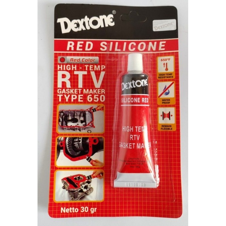 Jual LEM DEXTONE - RED SILICONE SEALENT 30 GRAM - LEM GASKET RTV HIGH ...
