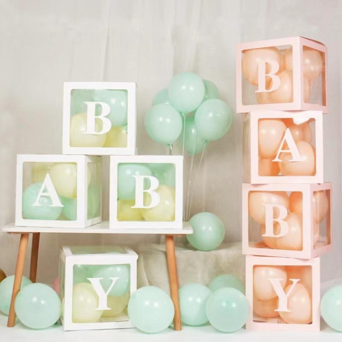 Jual Box Balon Set Kotak DIY Box BABY isi 4 pcs Dekorasi Baby Shower ...