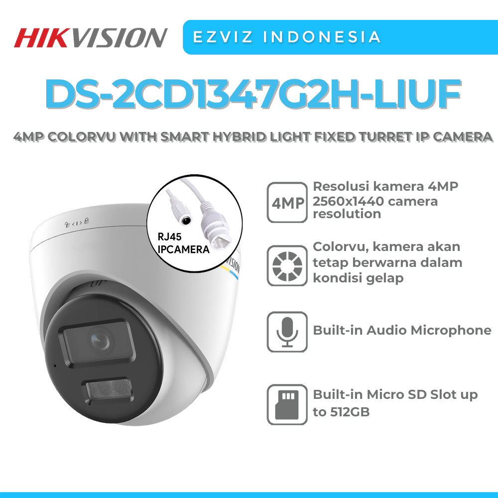 Jual HIKVISION DS-2CD1347G2H-LIUF 4MP COLORVU HYBRID LIGHT TURRET IP CAMERA | Shopee Indonesia