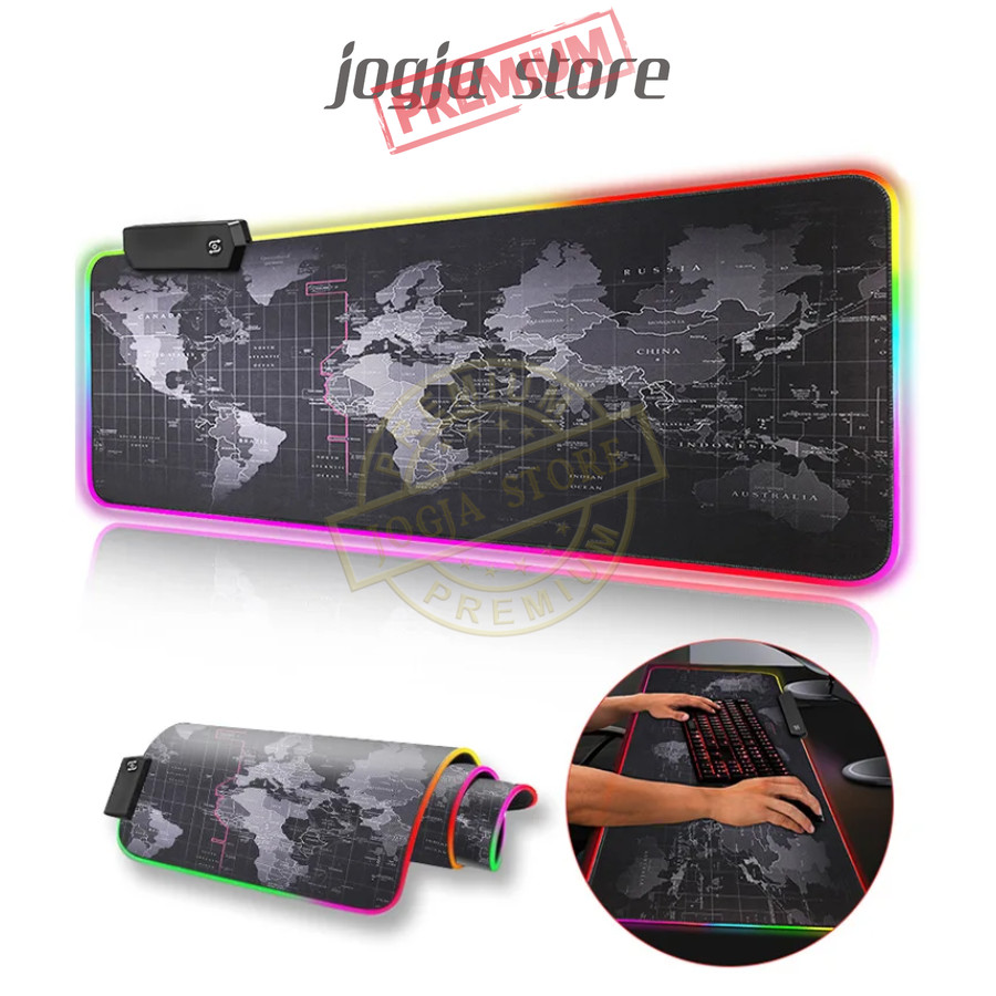Jual Alas Keyboard Game LED RGB Mouse Pad Gaming L-XL Desk Mat with ...