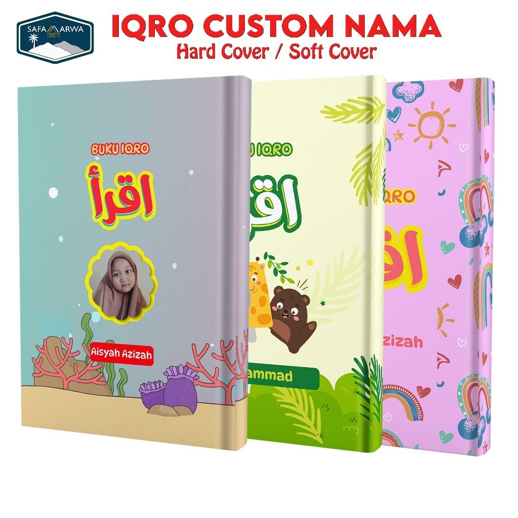 Jual IQRO CUSTOM Tulis Nama Desain Cover Iqro Warna Custom Hard Cover ...