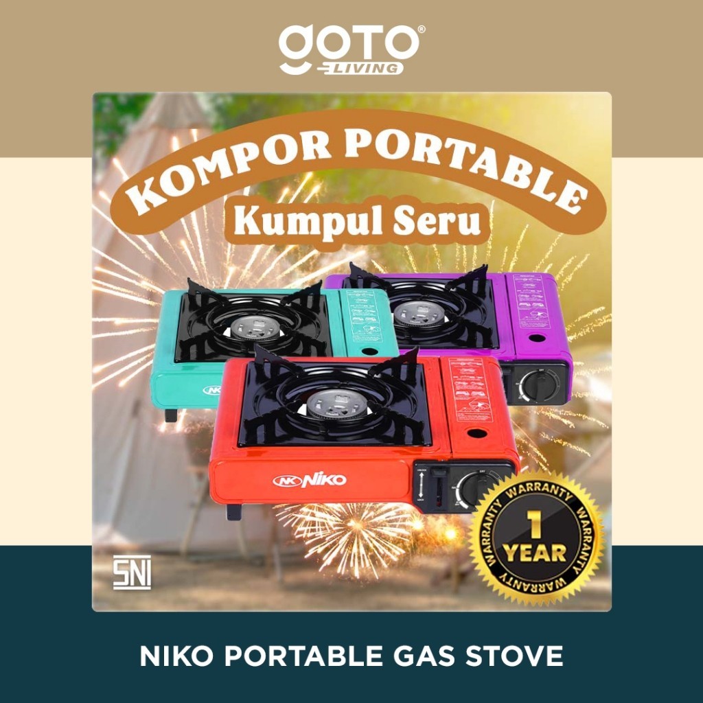 Jual KC64TR Niko Kompor Gas Camping BBQ Outdoor 1 Tungku Portable Stove ...
