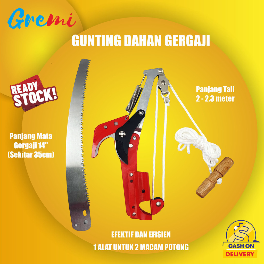 Jual Gunting Dahan Tarik Pisau Tali Multifungsi Gergaji Kopi Cengkeh Ranting Pohon Tanaman ...