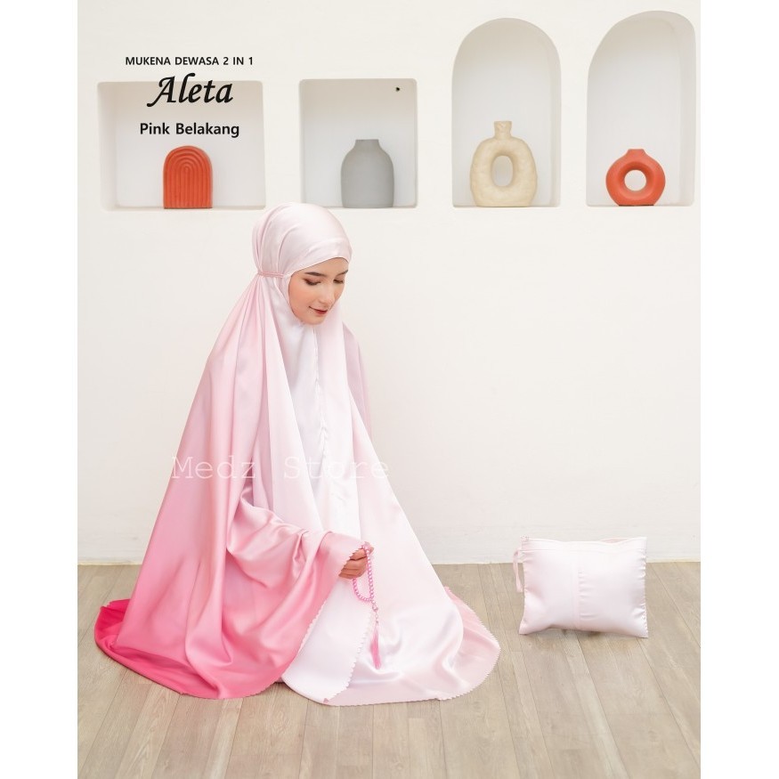 Jual MUKENA DEWASA ALETA ARMANI SILKY GRADASI TRAVEL 2IN1 LASER CUT ...