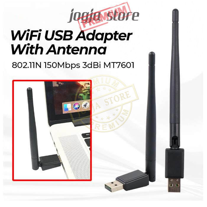 Jual USB WiFi Dongle 802.11N Wi-Fi Ethernet Wireless 150Mbps 3dBi dg Antena | Shopee Indonesia