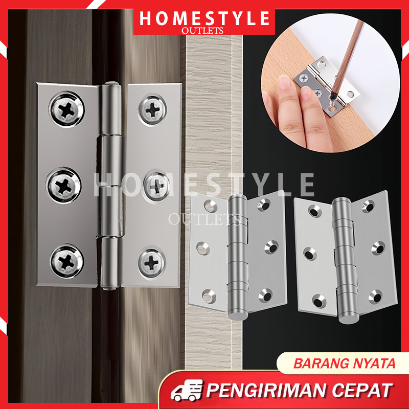 Jual Stainless Hinges / Engsel Pintu / Jendela Tebal SET Silver ...