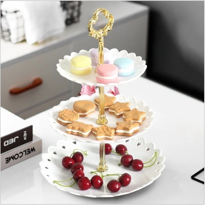Jual Rak kue susun 3 piring tingkat Dessert rack Cake tier standing cupcake | Shopee Indonesia