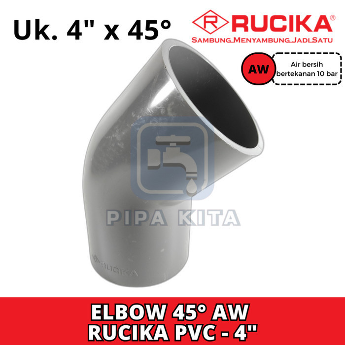 Jual Elbow AW 45° 4 inch RUCIKA Knee Knie TS 4" 45 Derajat PVC | Shopee Indonesia