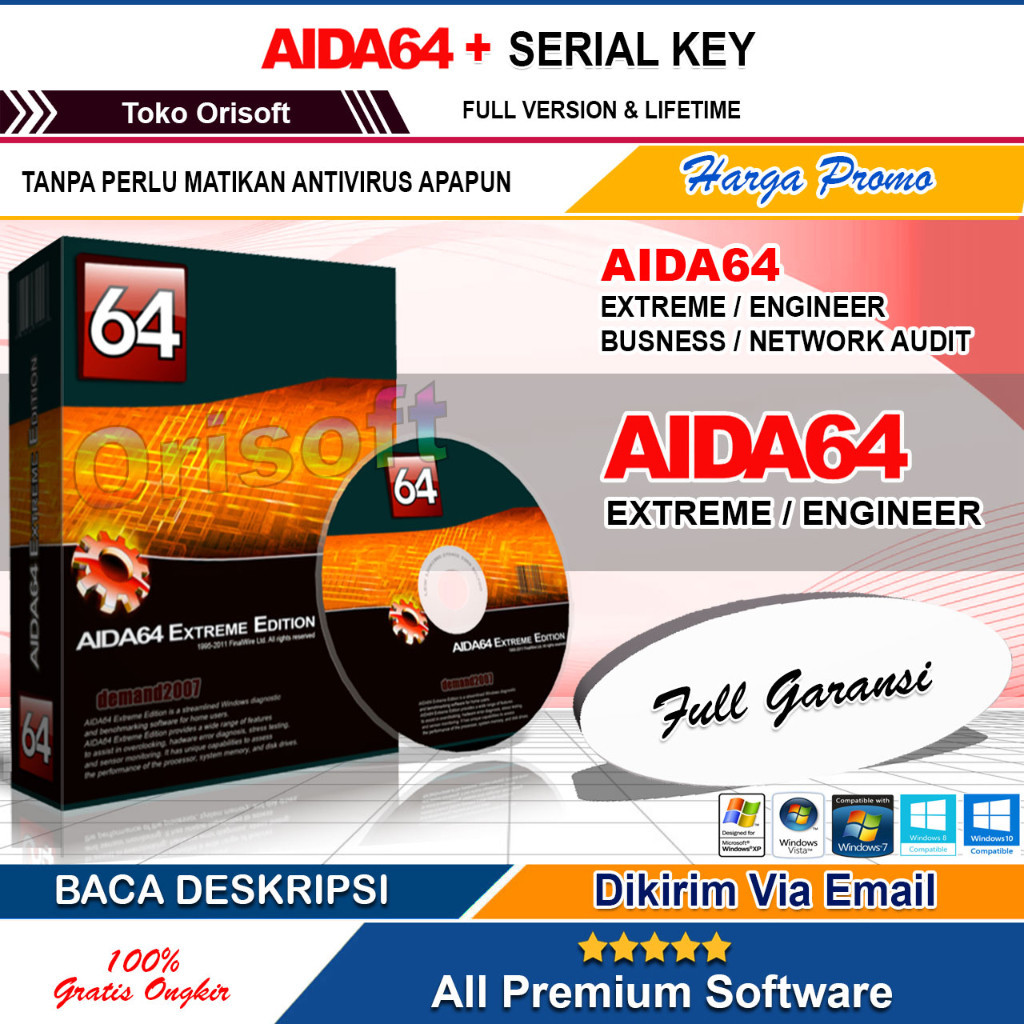 Jual License AIDA64 Extreme, Engineer Pro Terbaru 2024 Lifetime | Shopee Indonesia