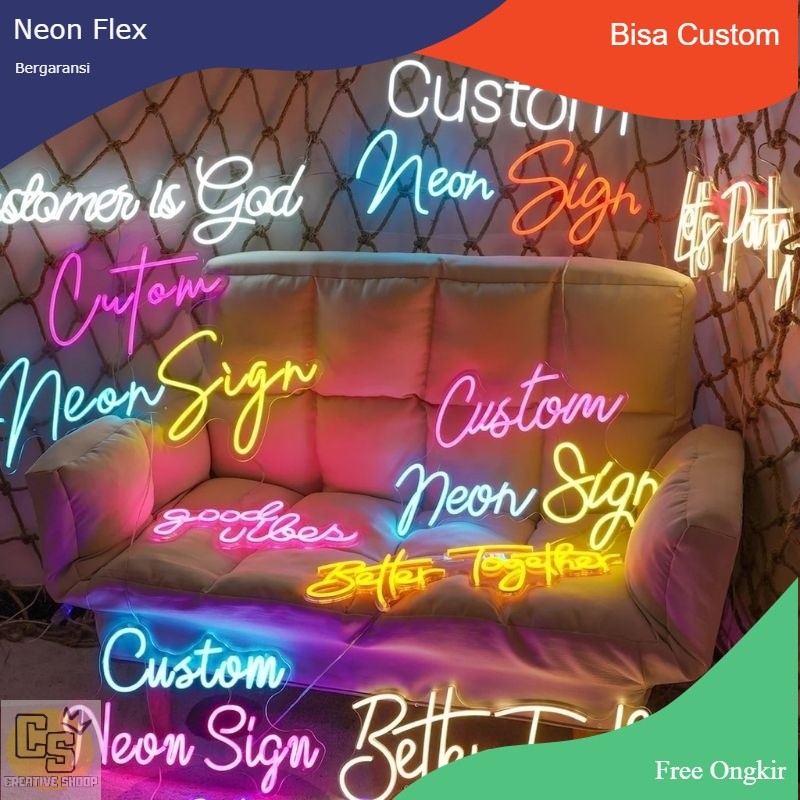 Jual Dekorasi Ruangan Lampu Nama Neon Sign / Neon Flex 12v Custom Nama ...