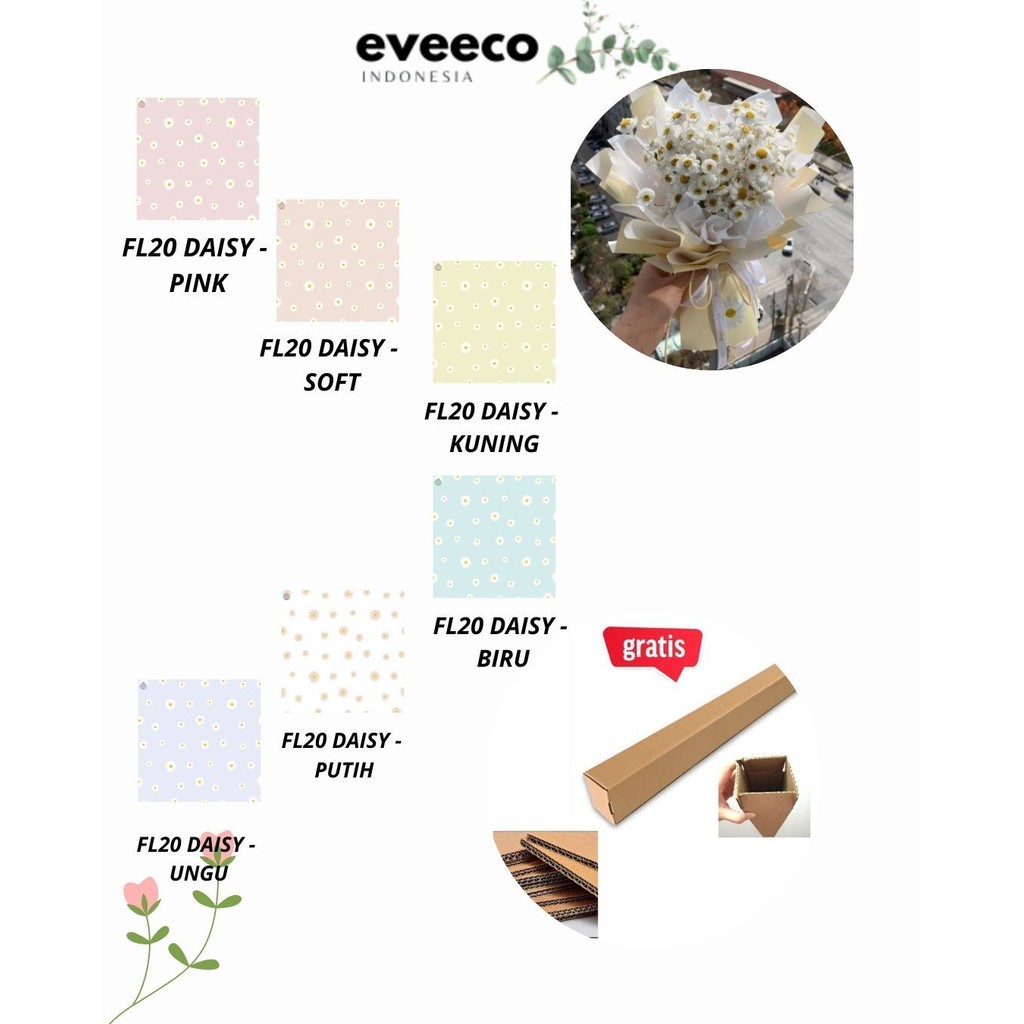 Jual EVEEco - BNW (5 LEMBAR) - FL20 DAISY Kertas Bunga Paper Buket ...