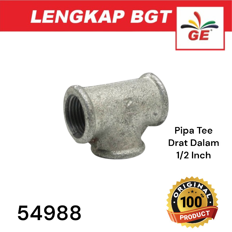 Jual Pipa Tee Drat Dalam 1/2" – Fitting Sambungan Pipa Besi Galvanis ...