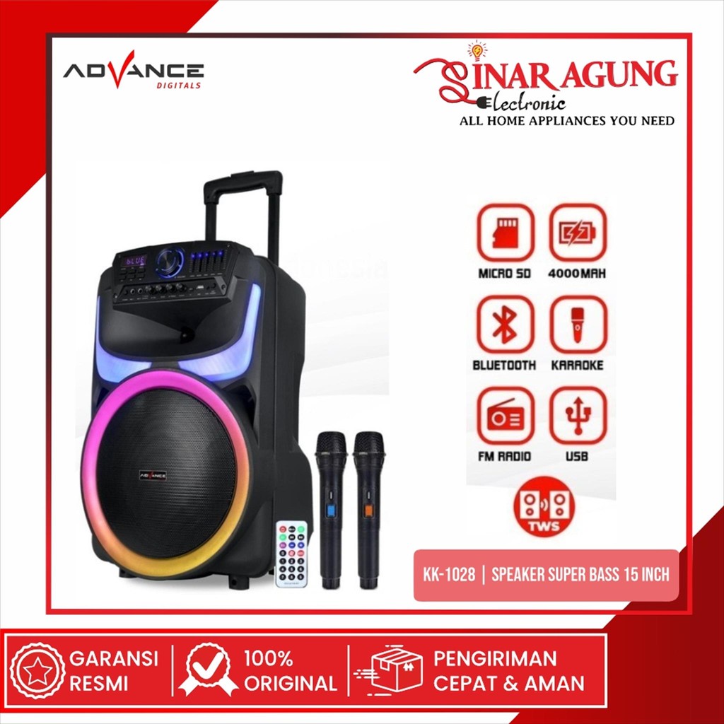 Jual ADVANCE KK-1028 / KK1028 SPEAKER SUPER BASS 15 INCH - GARANSI ...