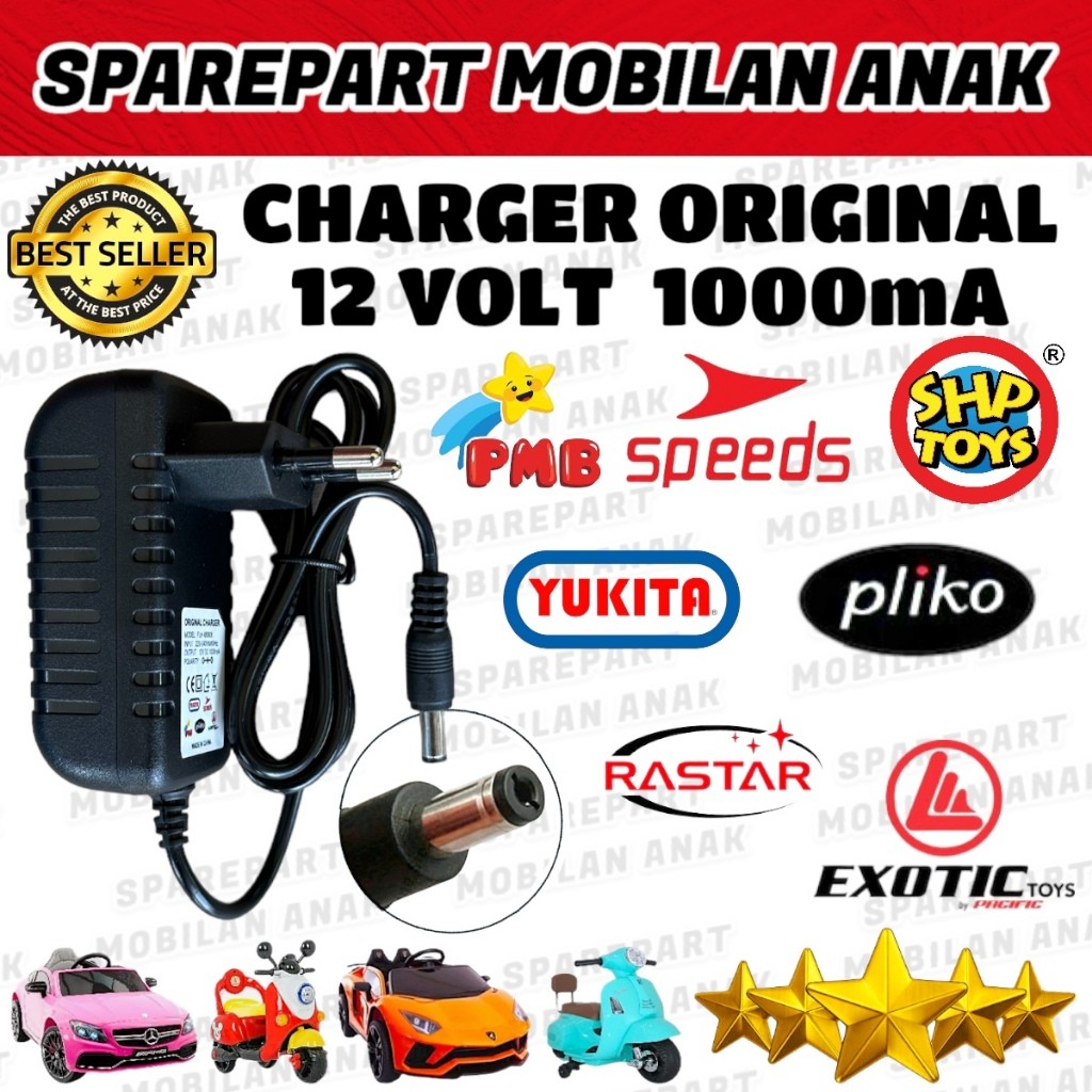 Jual fg53ws CHARGER ORIGINAL MOBIL AKI MAINAN ANAK 12 VOLT 1000mA PLIKO ...