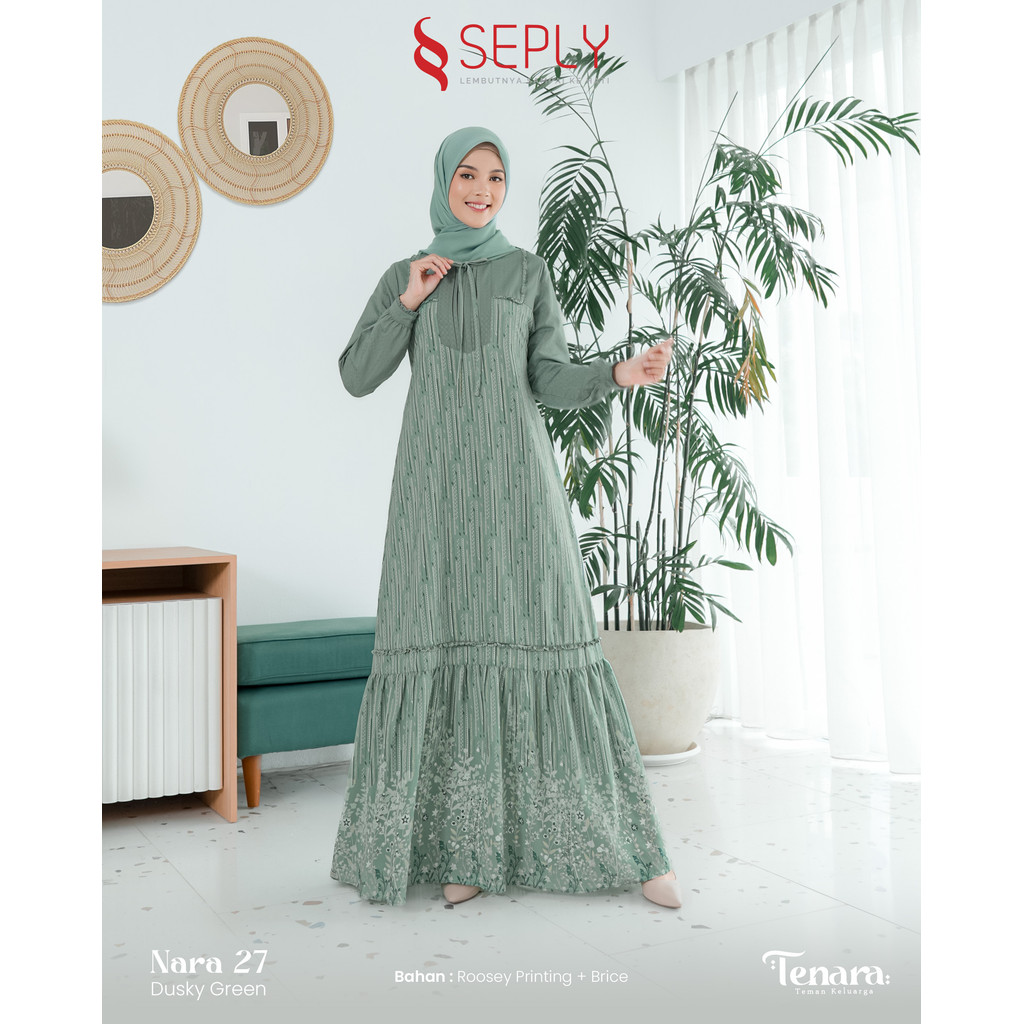 Jual Sarimbit Tenara Terbaru Gamis Dewasa Printing Simple Nara 27 Dress ...
