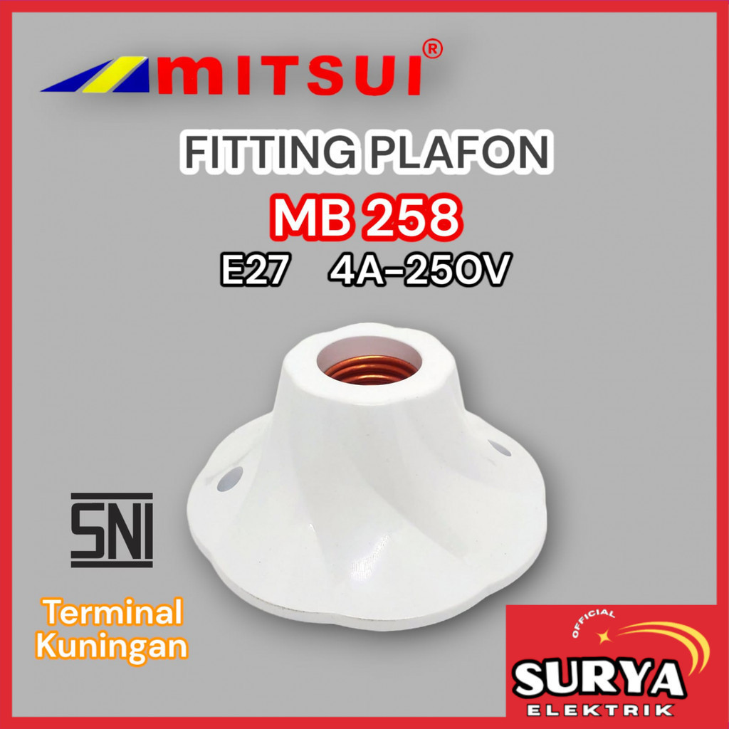 Jual Fitting Lampu Plafon MITSUI MB-258 Model Bunga Terminal Kuningan ...