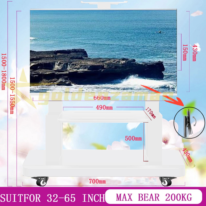 Jual 32-85 Inch Standing Bracket TV Roda Breket TV Berdiri Trolley with ...