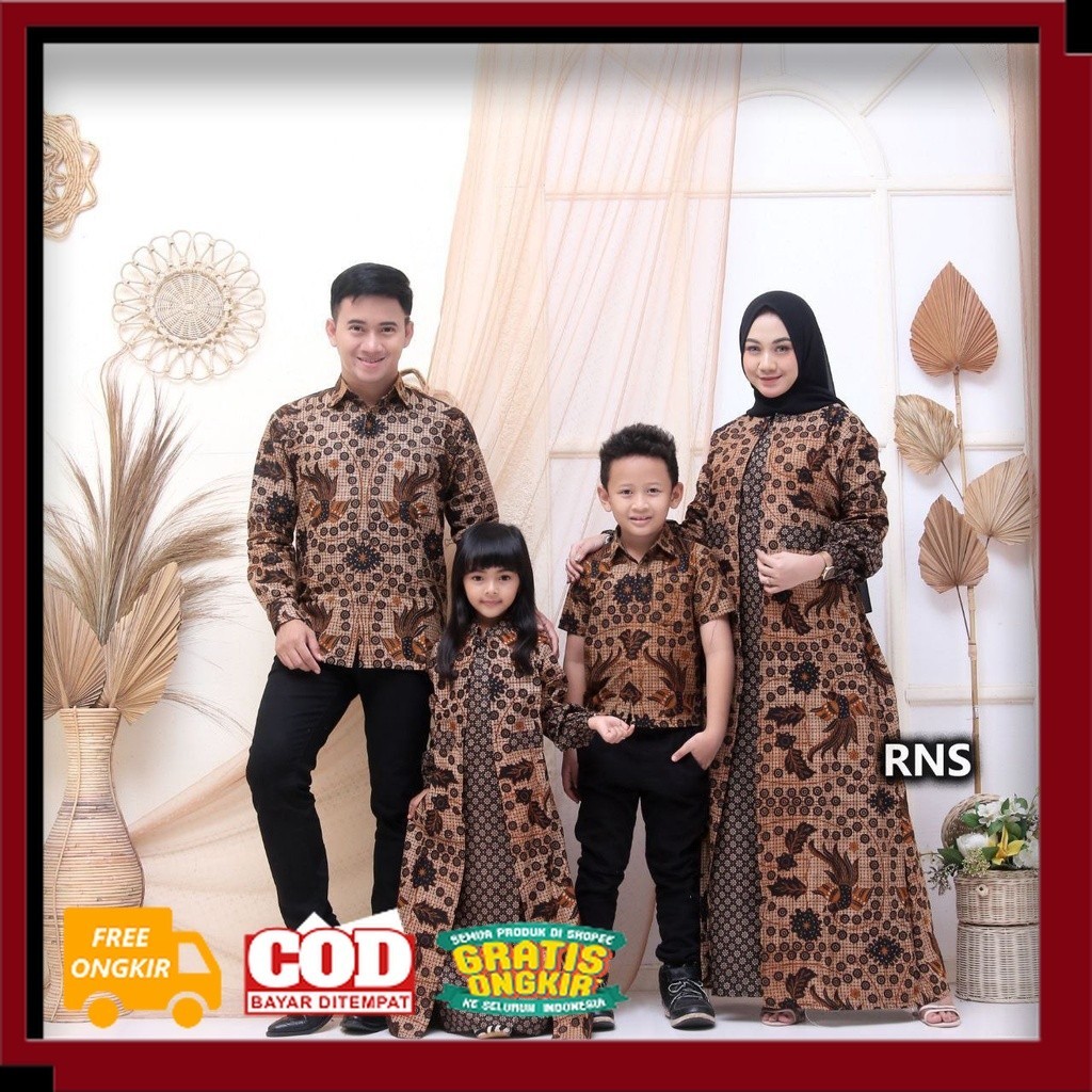 Jual Seragam Baju Couple Batik Sogan Sarimbit Keluarga Ayah Ibu Anak ...