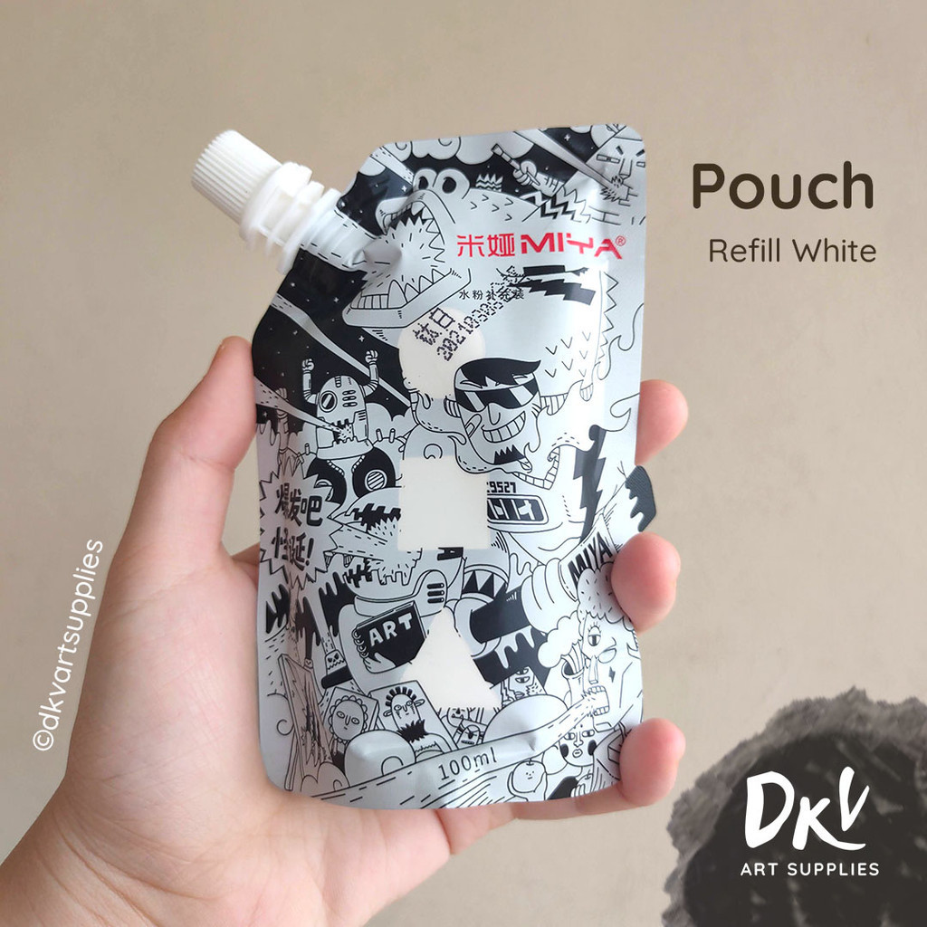 Jual Miya Himi Cat Gouache White Putih Refill Pouch 100ml 100 ml ...