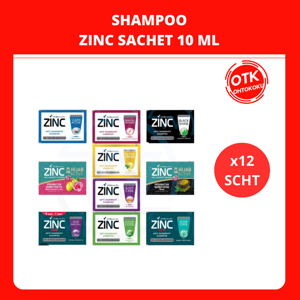 Jual ZINC SHAMPOO ANTI KETOMBE SACHET 10ML - 1 RENTENG | Shopee Indonesia