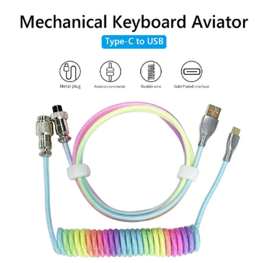 Jual Kabel Keyboard Coiled Type-C USB Cable Mechanical Keyboard Aviator ...