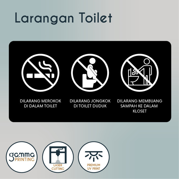 Jual Papan Tanda Larangan Toilet Akrilik / Signage Himbauan WC | Shopee Indonesia