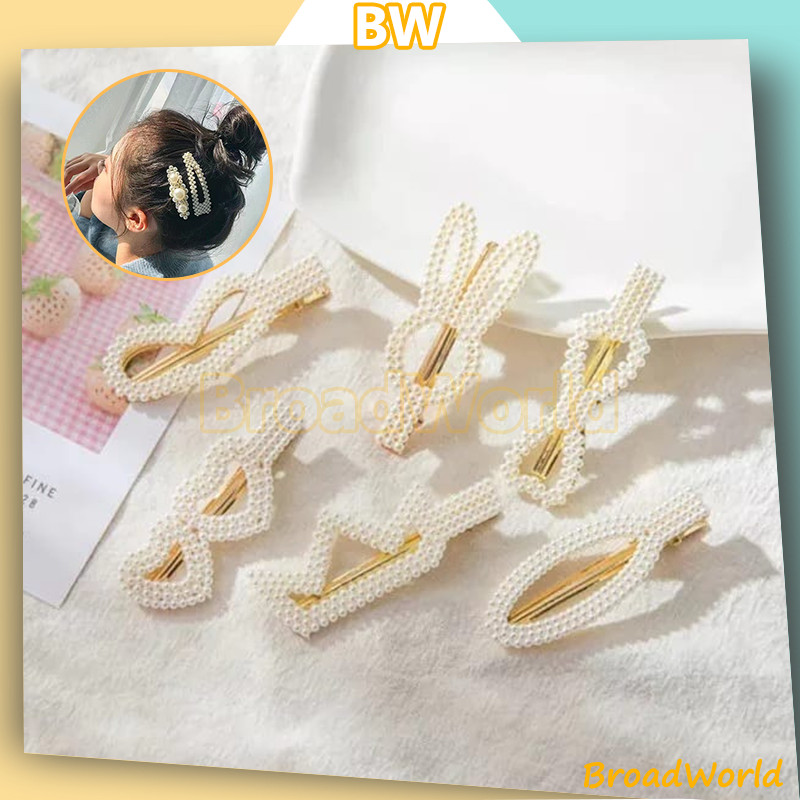 Jual Jepit Rambut Mutiara tip top Korea Wanita / Jepit Rambut Fashion ...