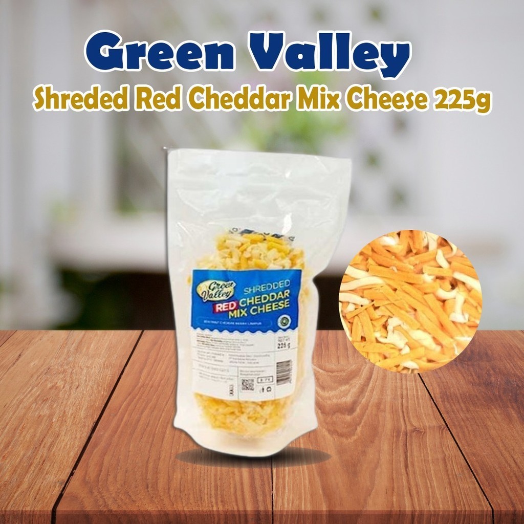 Jual Green Valley Shredded Red Cheddar Mix Cheese 225 Gr | Shopee Indonesia