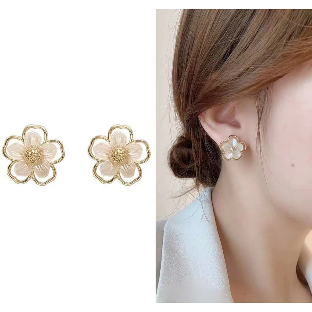 Jual Anting Stud Kristal Mutiara Bentuk Bunga Gaya Untuk Wanita Korea ...