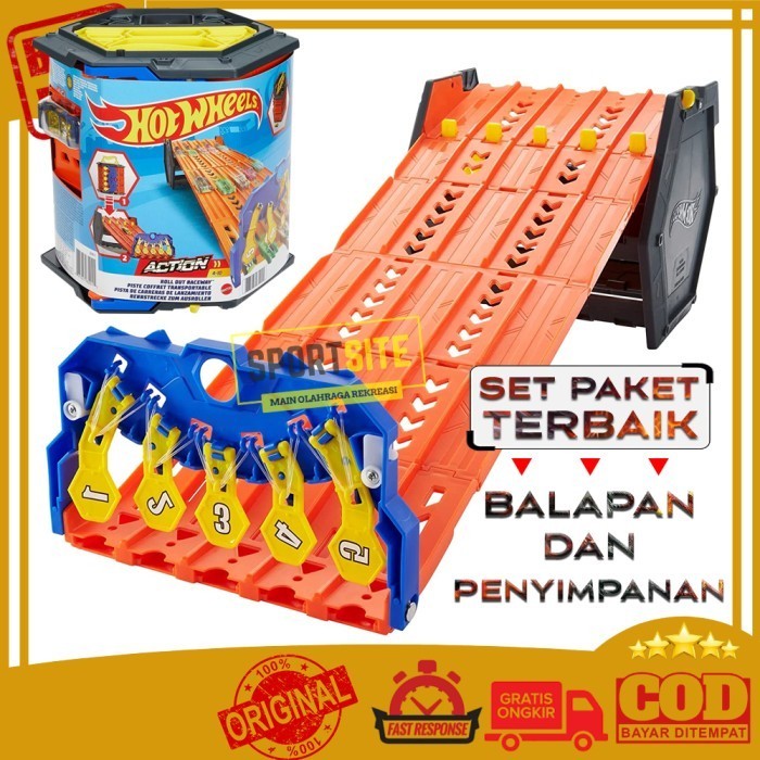 Jual Hot Wheels Roll Out Raceway Track Set Diecast Mainan Mobil Ori ...