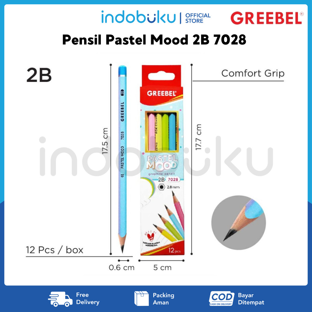 Jual Pensil Greebel Pastel Mood 2B 7028 (1pack Isi 12pcs) | Shopee ...