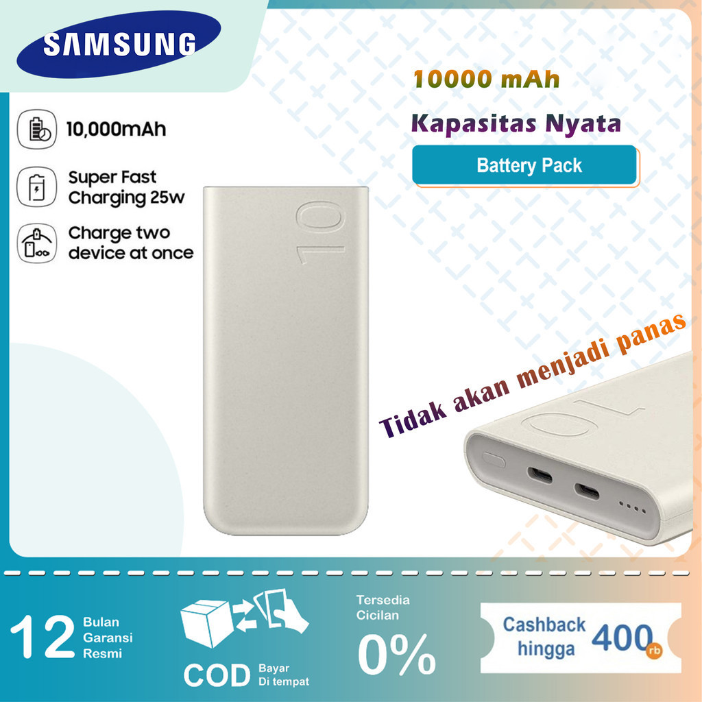 Jual Samsung 10000 mAh Kapasitas Nyata Powerbank 25W Fast Charge Type-C ...