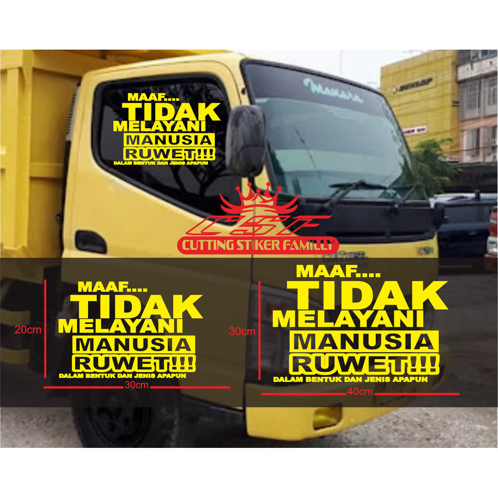 Jual Stiker mobil kaca depan samping MAAF TIDAK MELAYANI MANUSIA RUWET ...