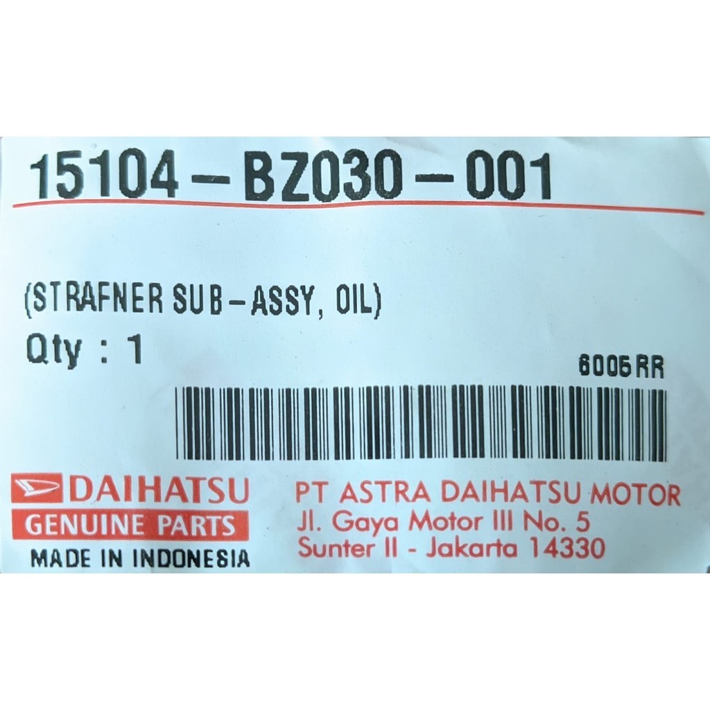 Jual Daihatsu D15104-BZ030-001 Strafner Sub Assembly Oil | Shopee Indonesia