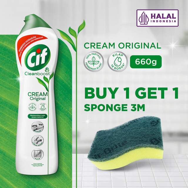 Jual Buy 1 CIF Cream Original 660 G FREE Sponge 3M | Shopee Indonesia