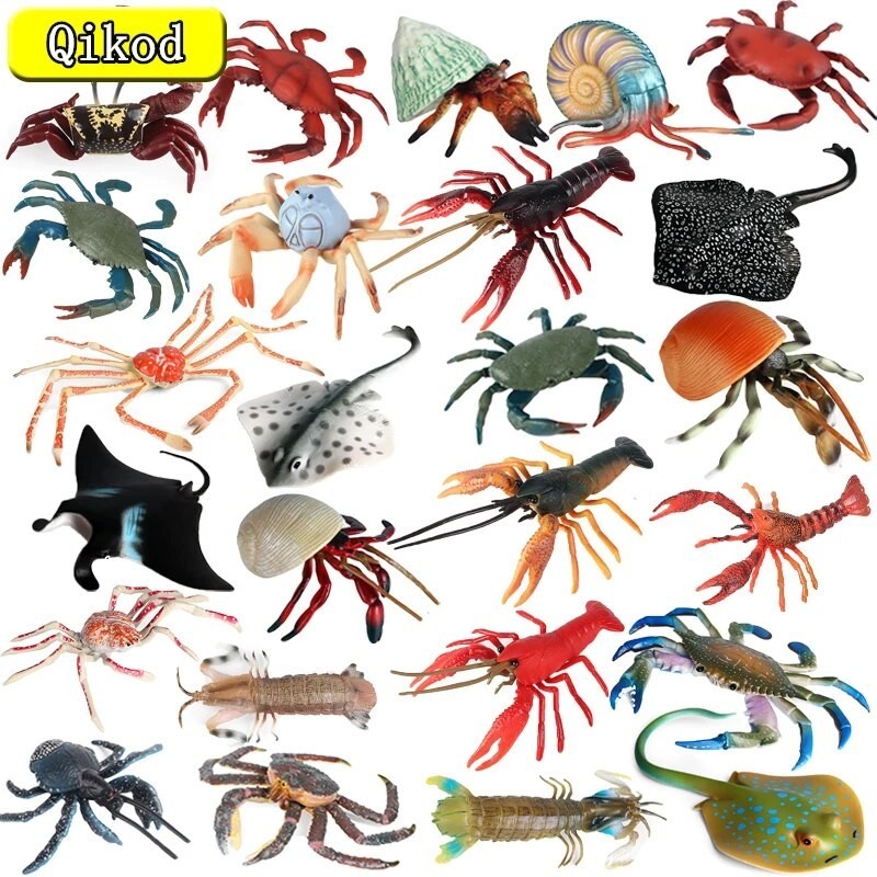 Jual 2022 Ocean Simulation Crab Figurines Collection Sea Life Hermit ...