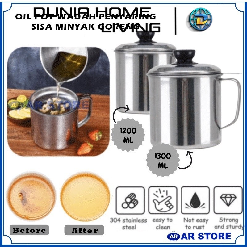 Jual DHL PAKET 5PCS Wadah Saringan Minyak .3 Liter Stainless Steel ...