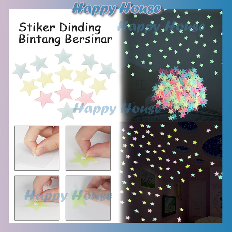 Jual Stiker Bintang Isi 100 Pcs / Sticker Glow In The Dark Hiasan ...